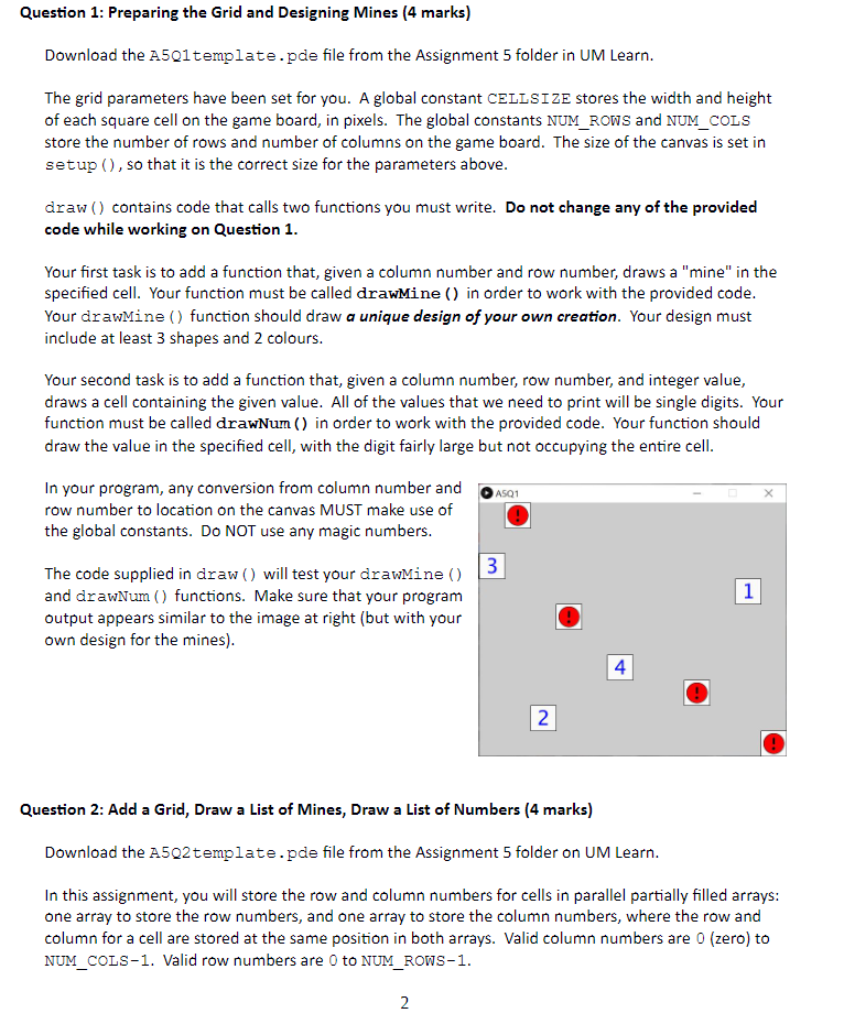 Solved Code has to be done in Processing Java language. Just | Chegg.com