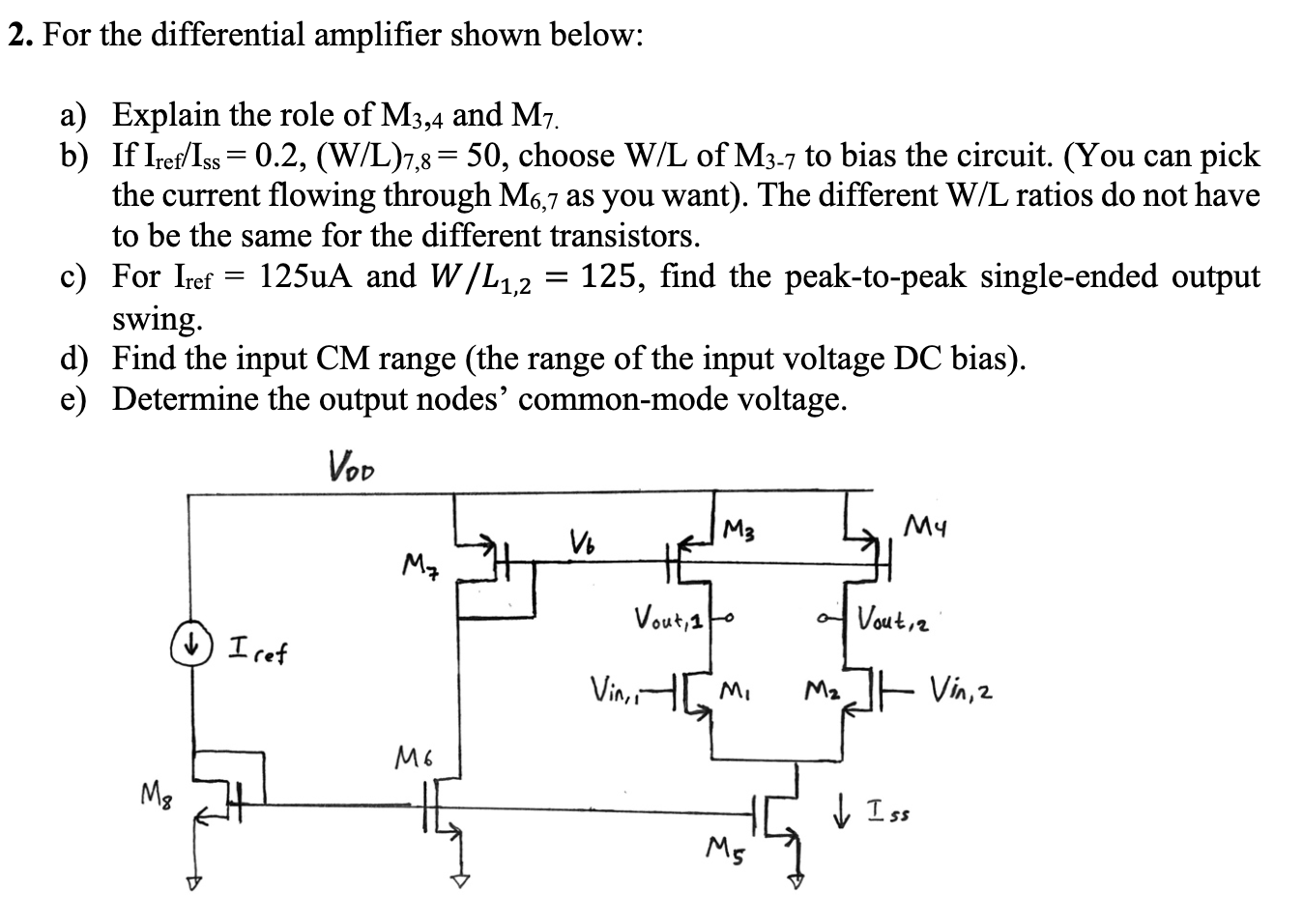 In this HW assume: VDD =1.5 V,Vthn,p=0.3 | Chegg.com