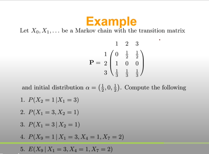 Solved Example Let Xo, X1,... be a Markov chain with the | Chegg.com