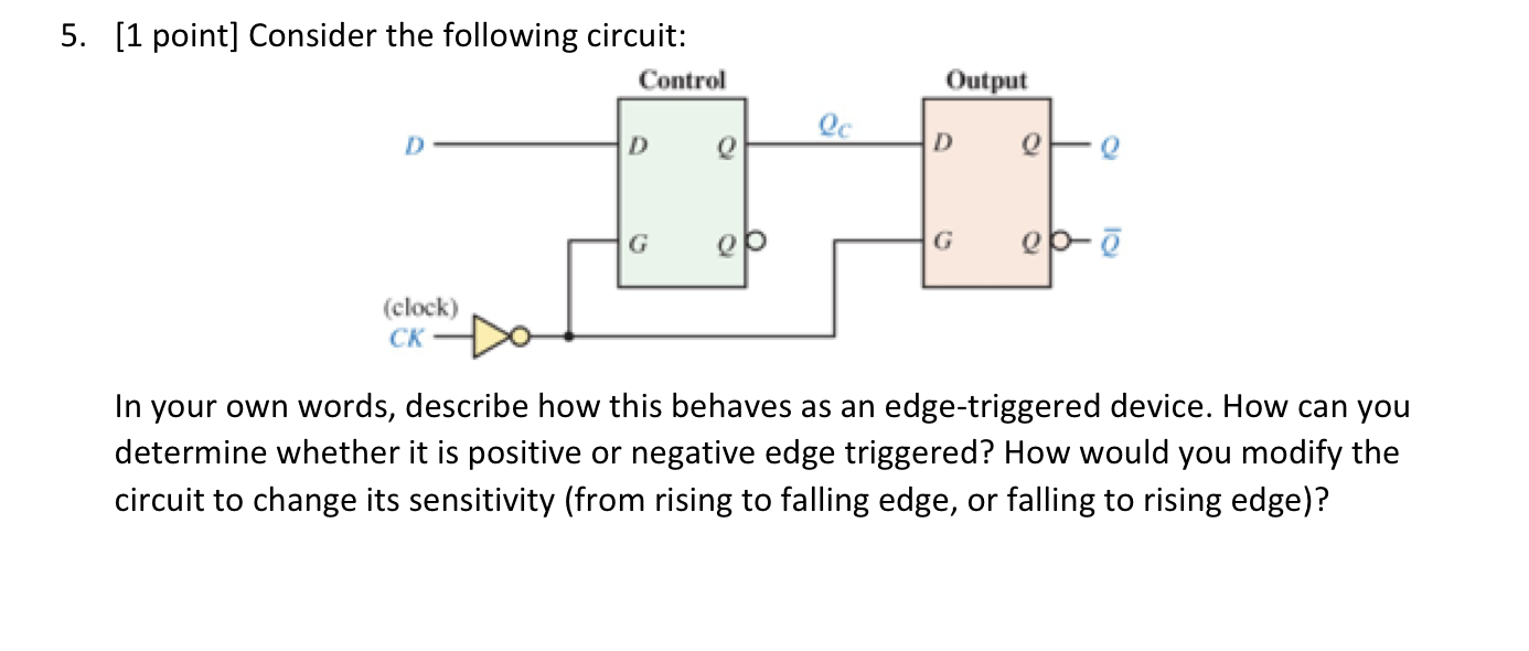 Solved 5. [1 point] Consider the following circuit: In your | Chegg.com