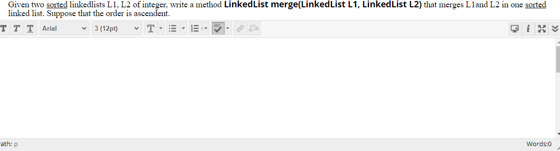 Solved Given Two Sorted Linkedlists L1 L2 Of Integer Write 2897