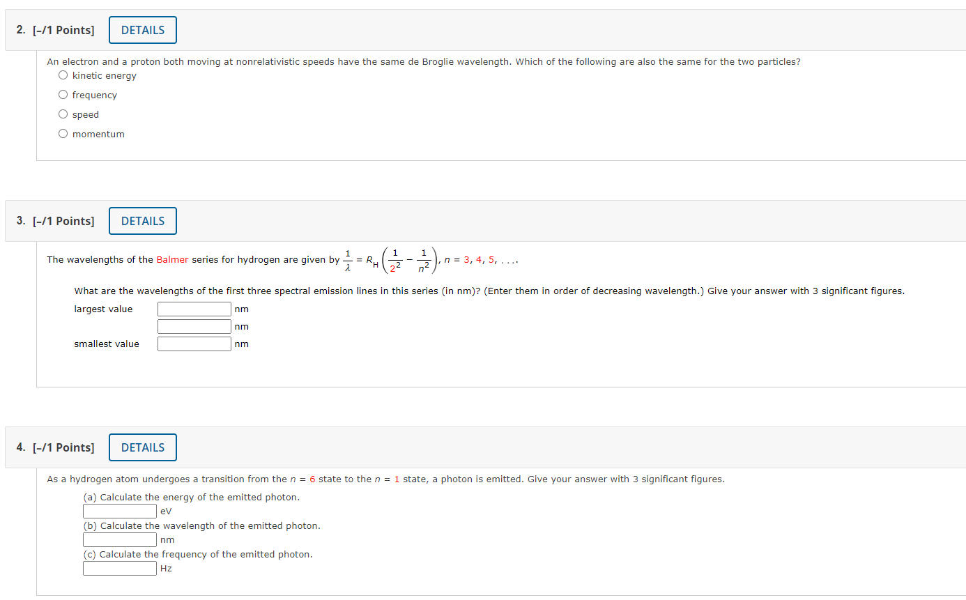 Solved kinetic energy frequency speed momentum [-/1 Points] | Chegg.com