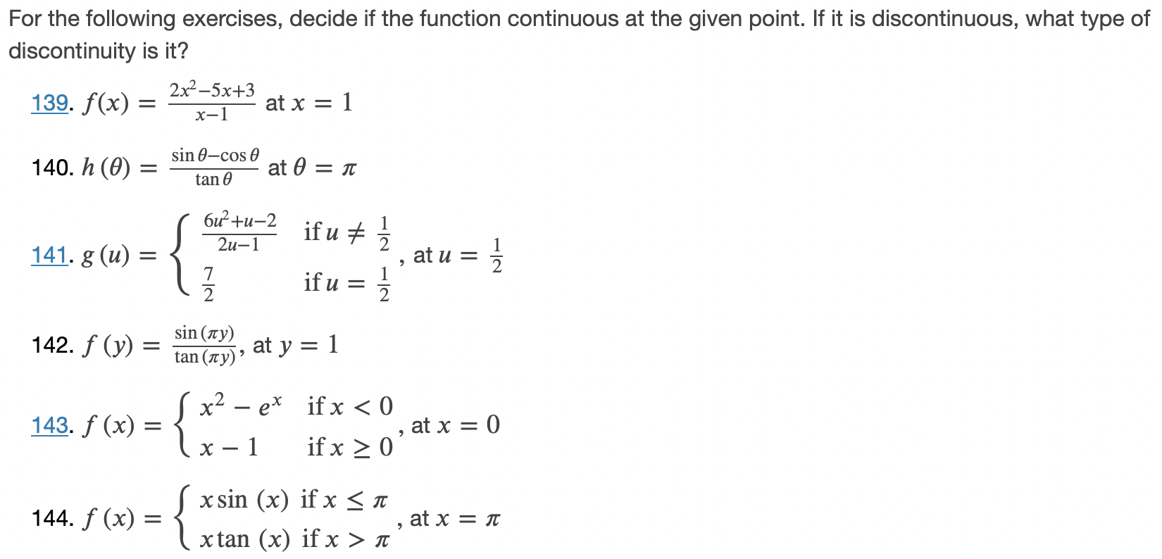 Solved For the following exercises, decide if the function | Chegg.com