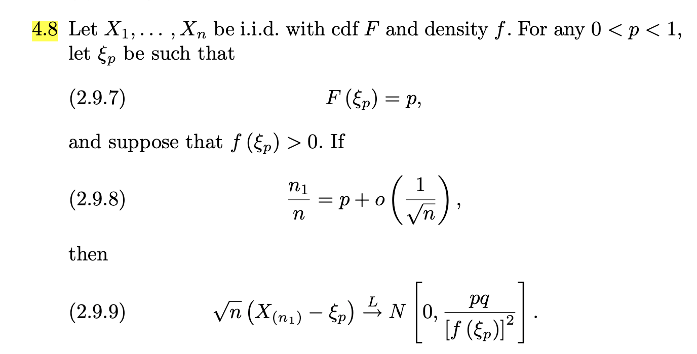 4.8 Let X_(1),dots,X_(n) be i.i.d. with cdf F and | Chegg.com