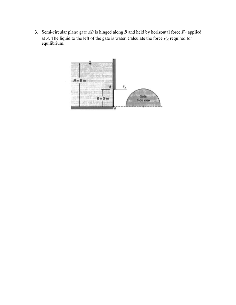 Solved Semi-circular plane gate AB is hinged along B and | Chegg.com