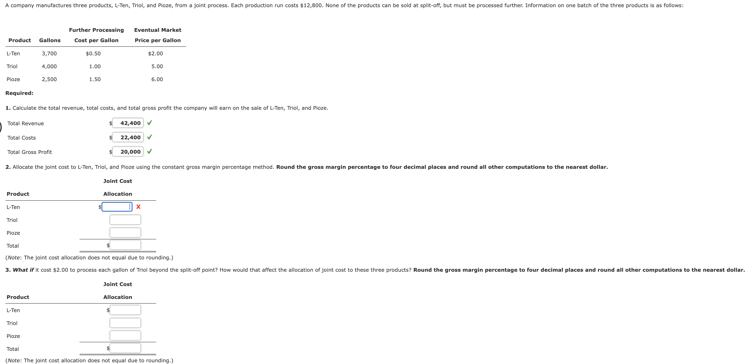 Solved Required:Calculate the total revenue, total costs, | Chegg.com