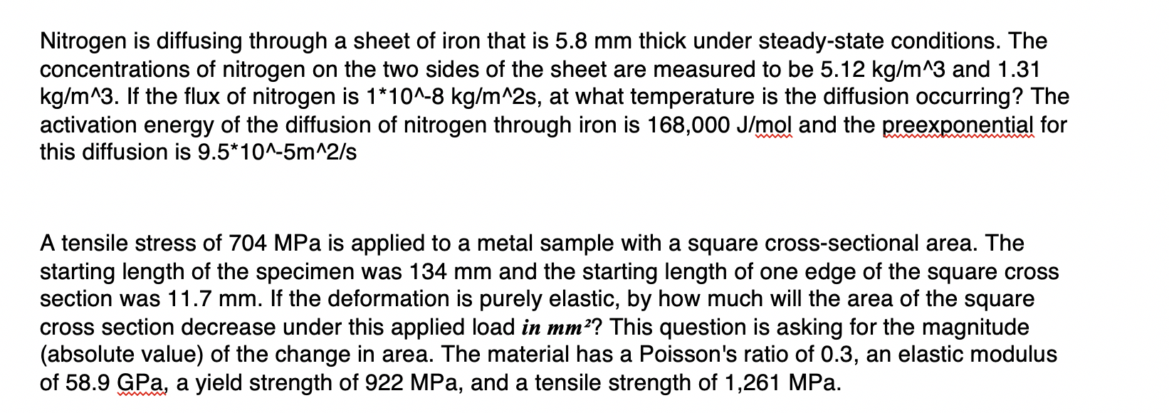 Solved Nitrogen is diffusing through a sheet of iron that is | Chegg.com