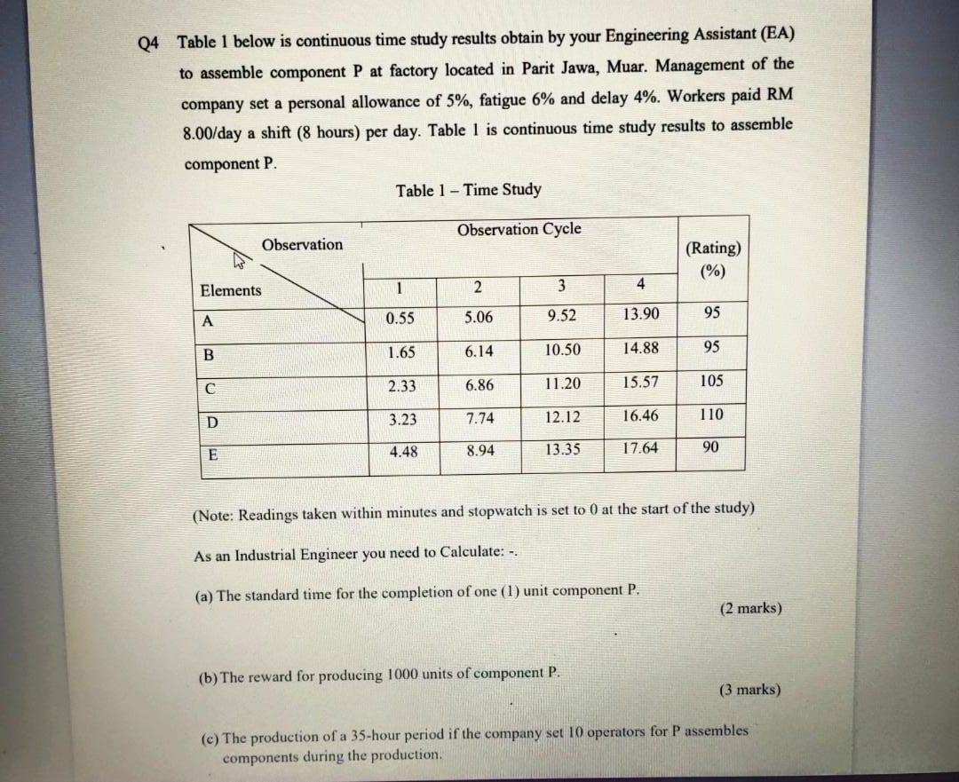 Solved Q4 Table 1 below is continuous time study results | Chegg.com