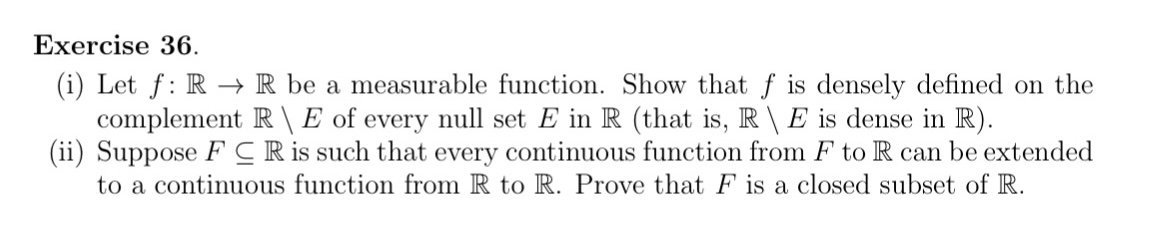 Solved Exercise 36 I Let F R→r Be A Measurable Function