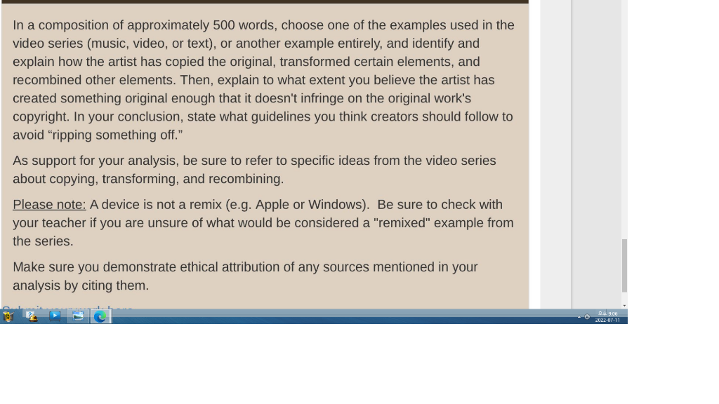 Solved In you tu be, pls watch Everything is a Remix Part | Chegg.com