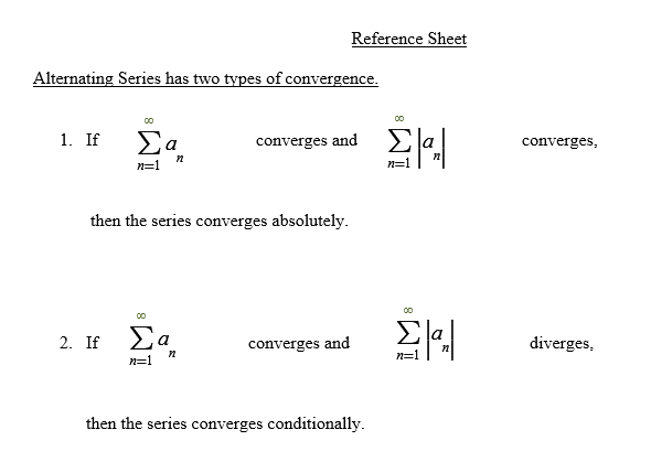 Solved PART II: Series Directions: • Determine whether a | Chegg.com