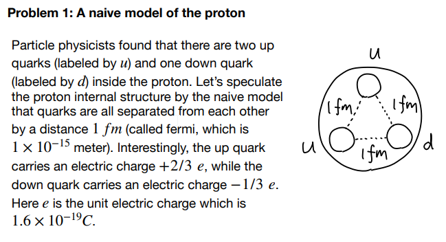 Solved Problem 1: A naive model of the proton и /1fm: | Chegg.com