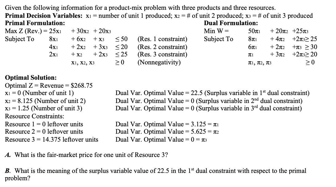 Solved Given the following information for a product-mix | Chegg.com