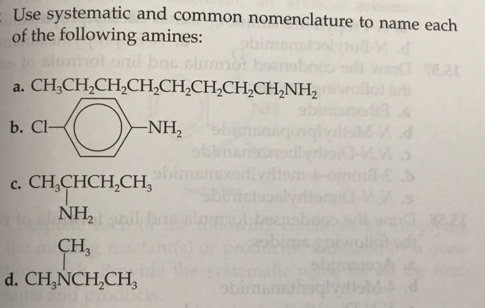 Solved Use systematic and common nomenclature to name each | Chegg.com