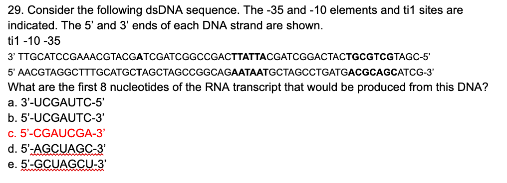 Solved Consider the following dsDNA sequence. The -35 ﻿and | Chegg.com