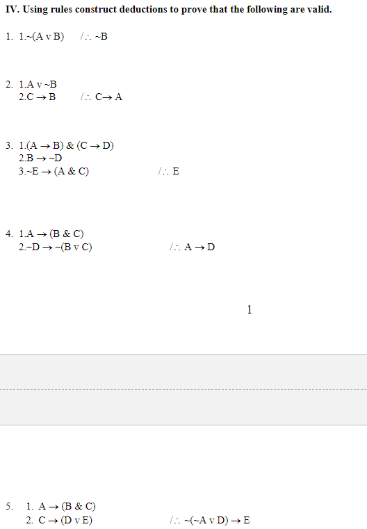 Solved IV. Using rules construct deductions to prove that | Chegg.com