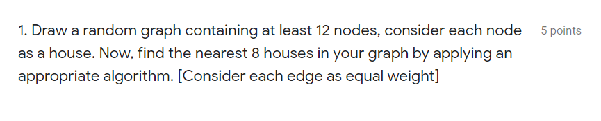 Solved 5 points 1. Draw a random graph containing at least | Chegg.com