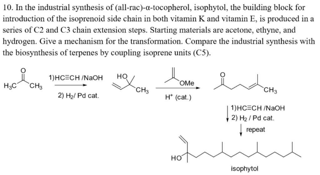 Solved 10. In the industrial synthesis of | Chegg.com