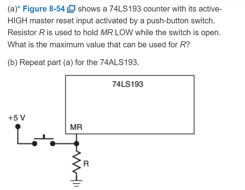 Solved (a)⋆ Figure 8-54 shows a 74LS193 counter with its | Chegg.com