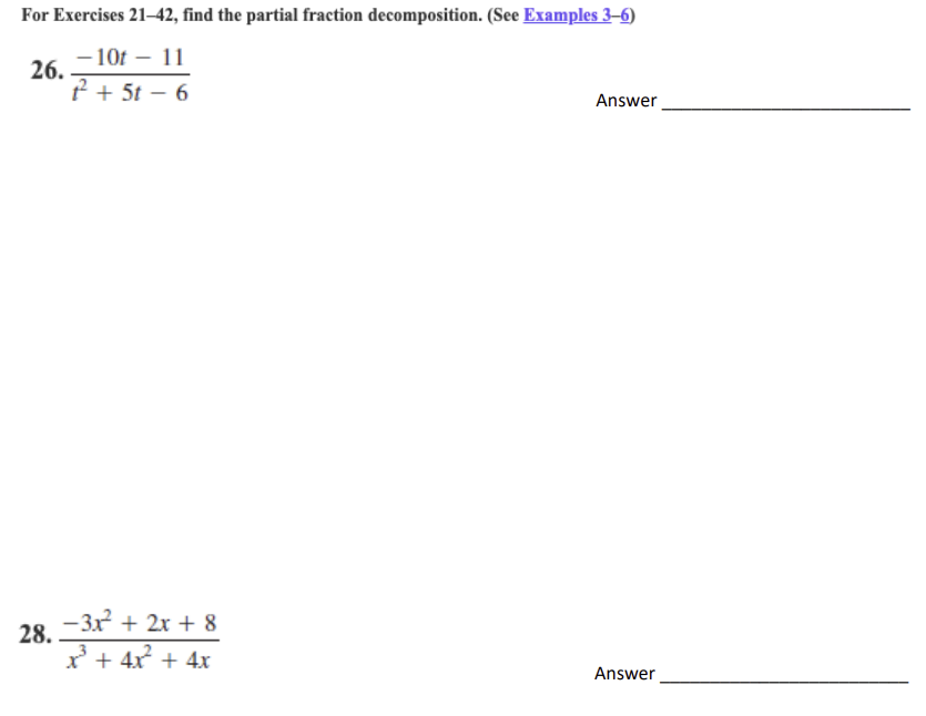 Solved For Exercises 21-42, ﻿find the partial fraction | Chegg.com