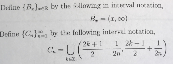 Solved For the following sets, find the arbitrary union and | Chegg.com