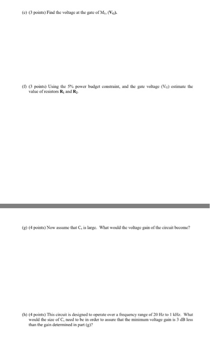 Solved Problem 6: (35 points). Design a source-degenerated | Chegg.com Solved Problem 6: (35 points). Design a source-degenerated | Chegg.com