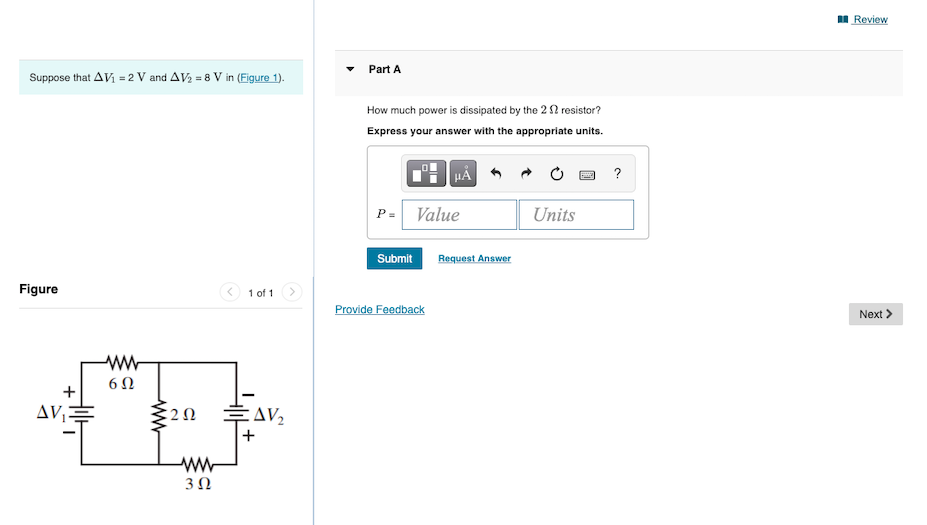 Solved Suppose That Δv1 2 V And Δv2 8 V In Part A How Much
