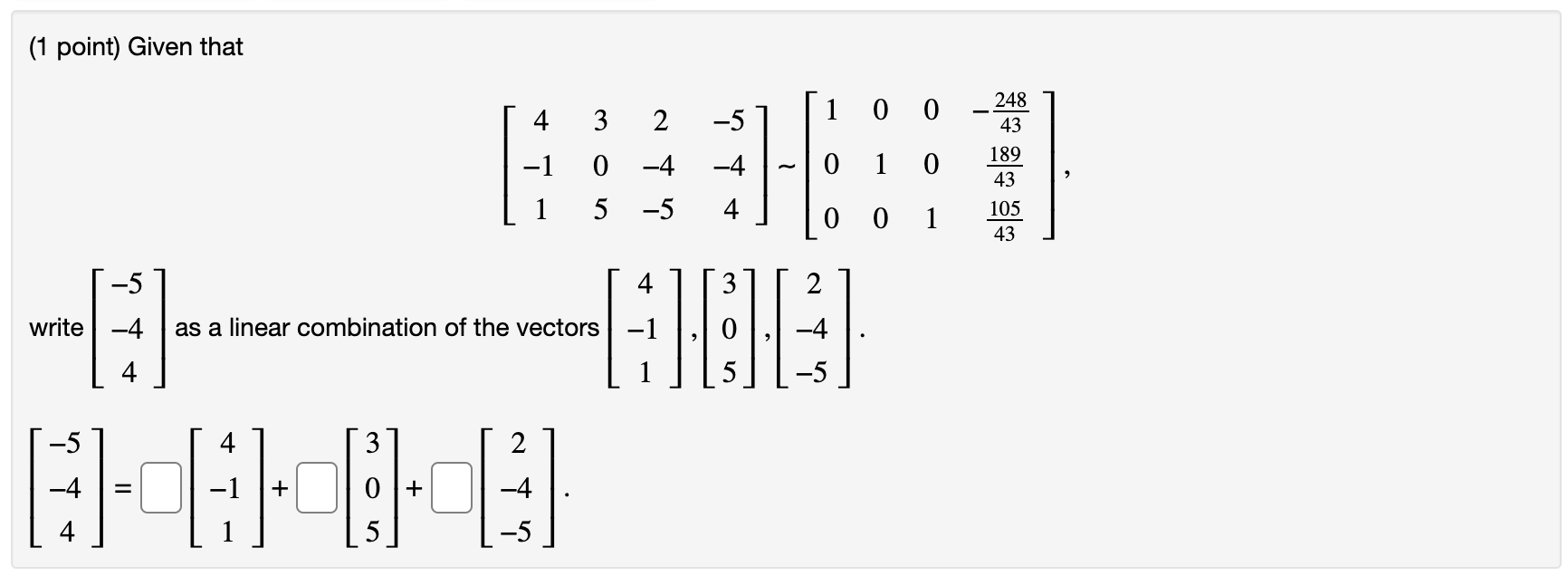 Solved (1 point) Select all boxes where the given set S is a | Chegg.com