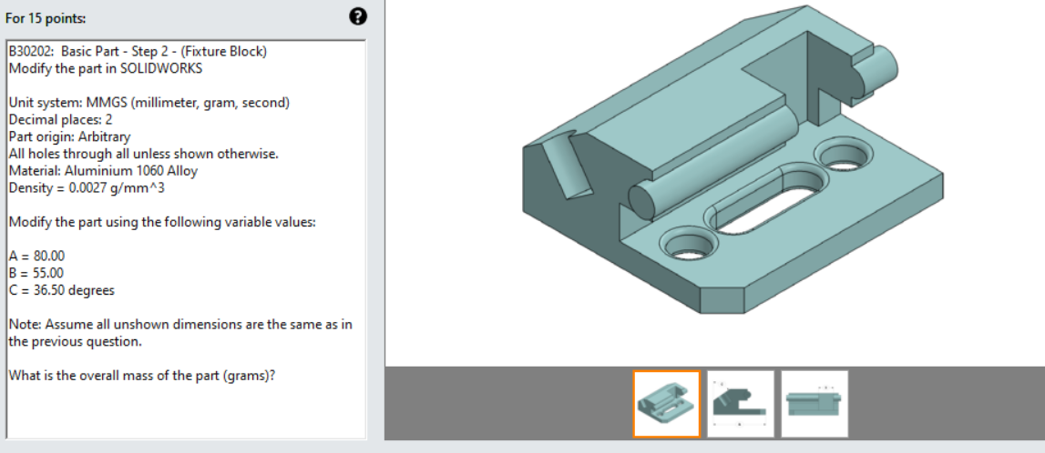 Solved For 15 points: B30202: Basic Part - Step 2 - (Fixture | Chegg.com