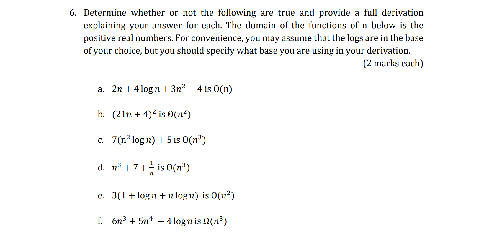 Solved 6. Determine whether or not the following are true | Chegg.com