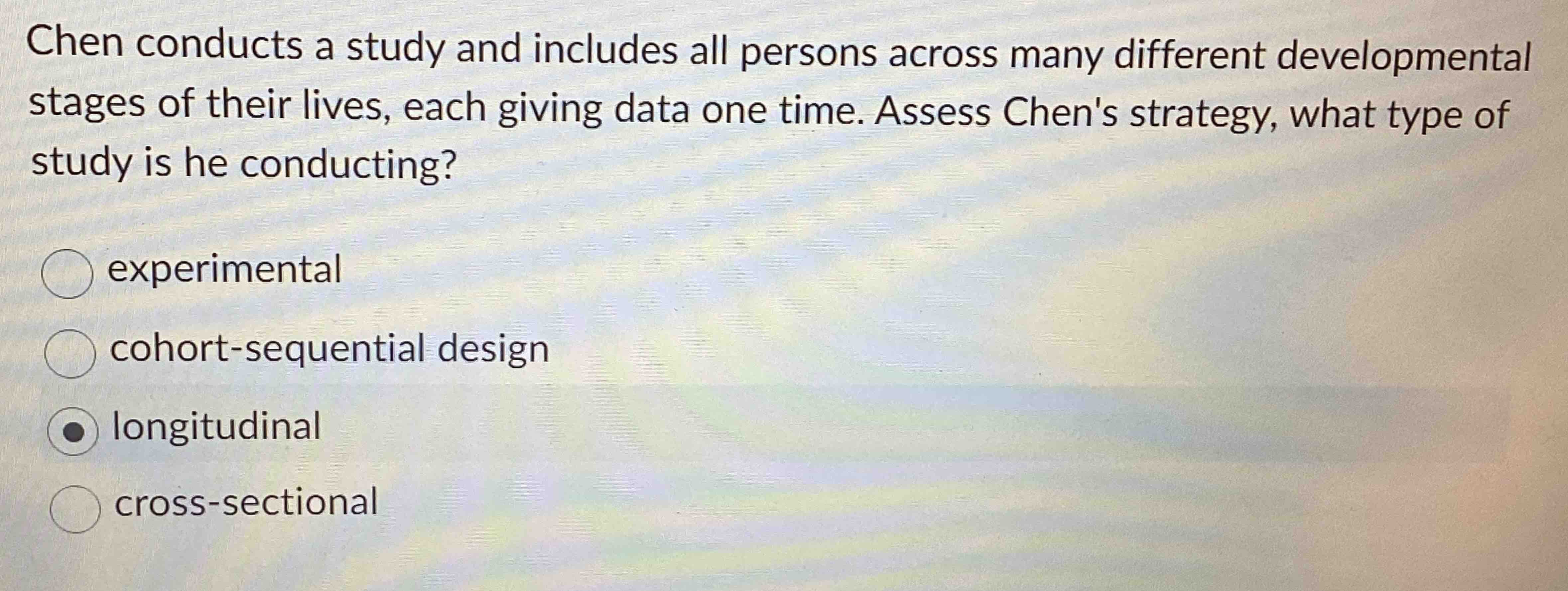 Solved Chen conducts a study and includes all persons across | Chegg.com