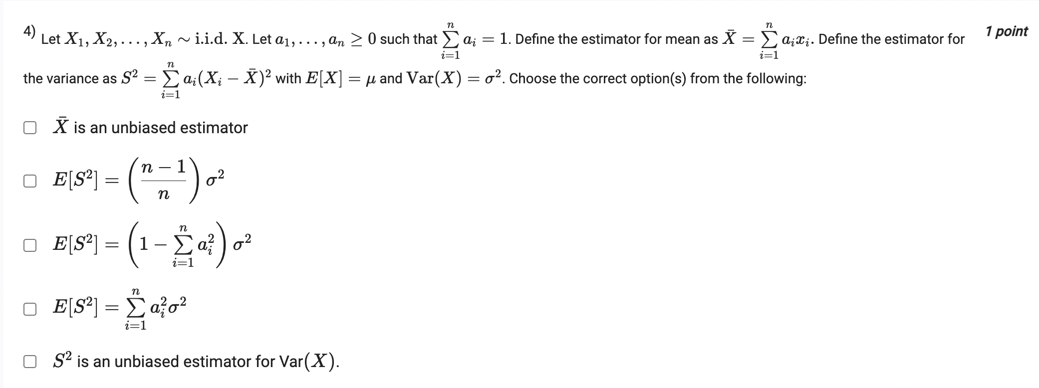 Solved 4) Let X1,X2,…,Xn∼ i.i.d. X. Let a1,…,an≥0 such that | Chegg.com Solved 4) Let X1,X2,…,Xn∼ i.i.d. X. Let a1,…,an≥0 such that | Chegg.com