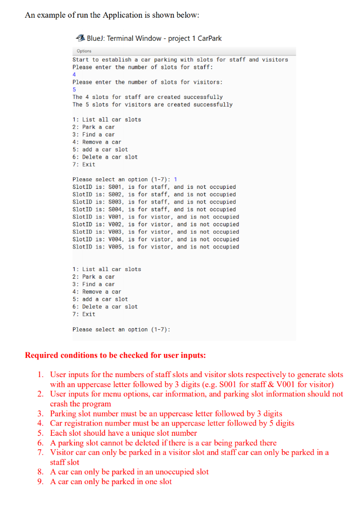 Solved A small system is required that will help manage cars | Chegg.com