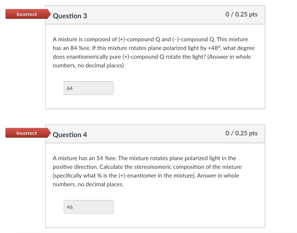 Solved A mixture is composed of (+)-compound Q and | Chegg.com