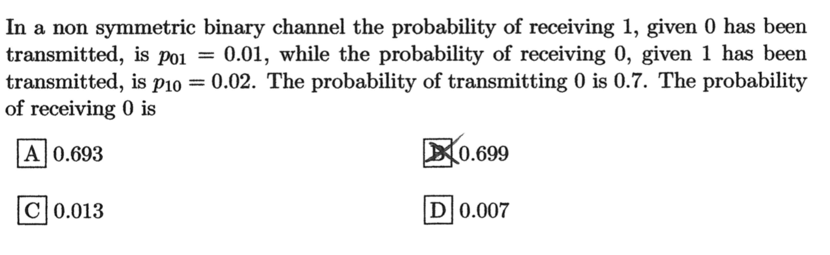 Solved In a non symmetric binary channel the probability of | Chegg.com