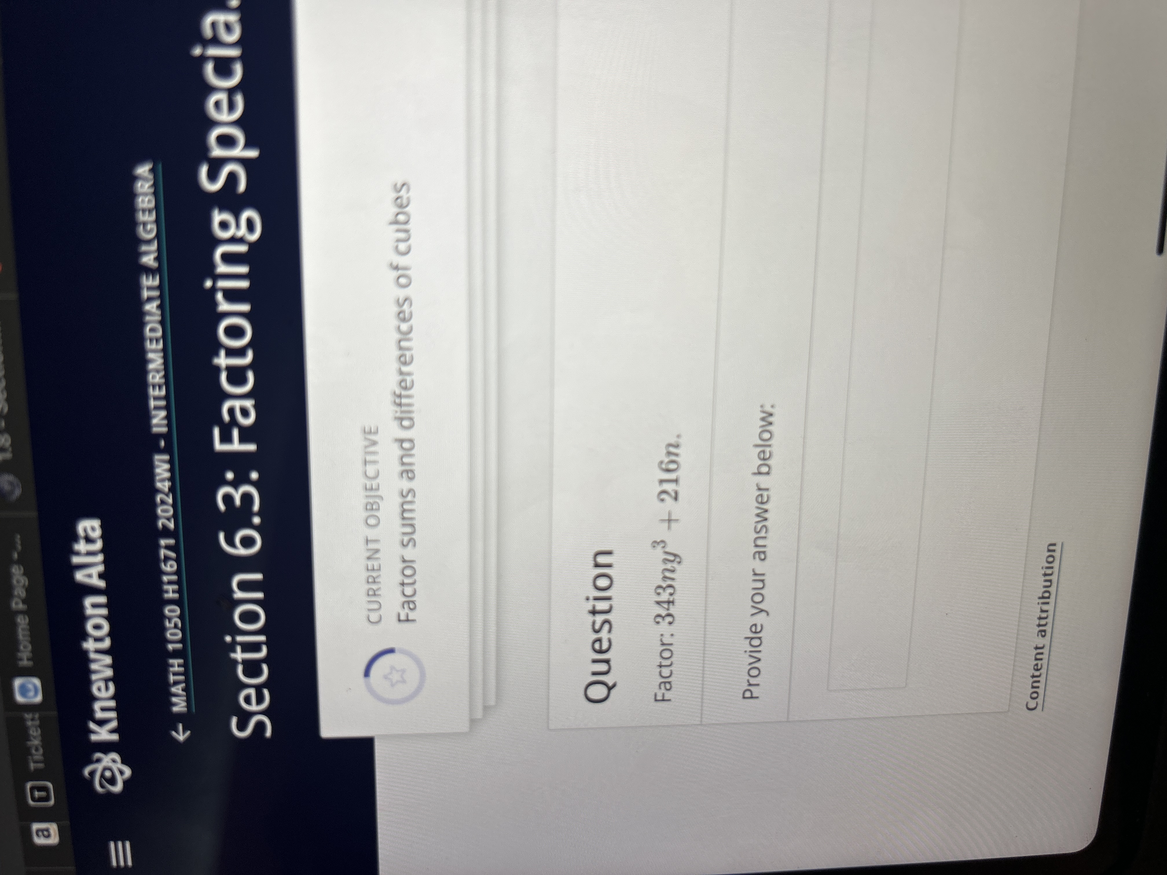 Solved QuestionFactor: 343ny3+216n. | Chegg.com