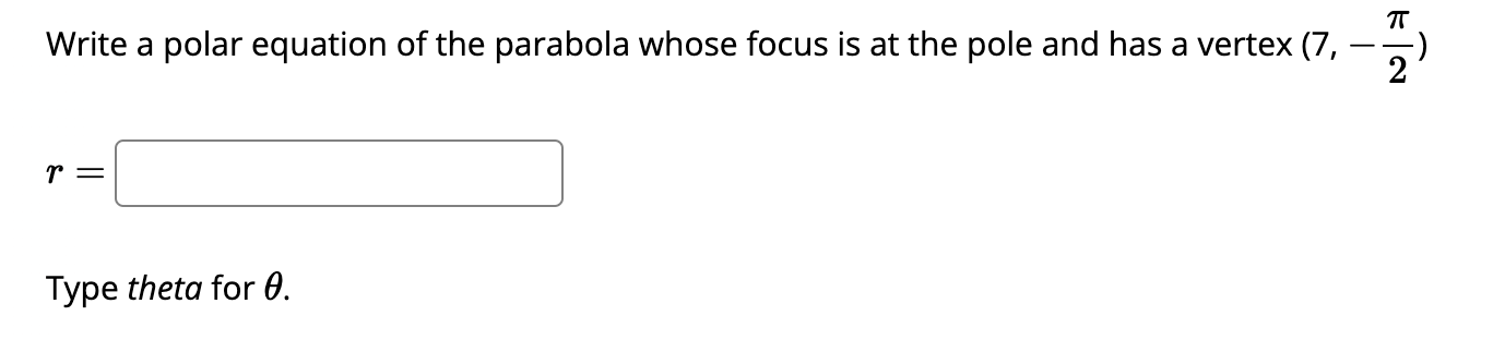 Solved Write a polar equation of the parabola whose focus is | Chegg.com