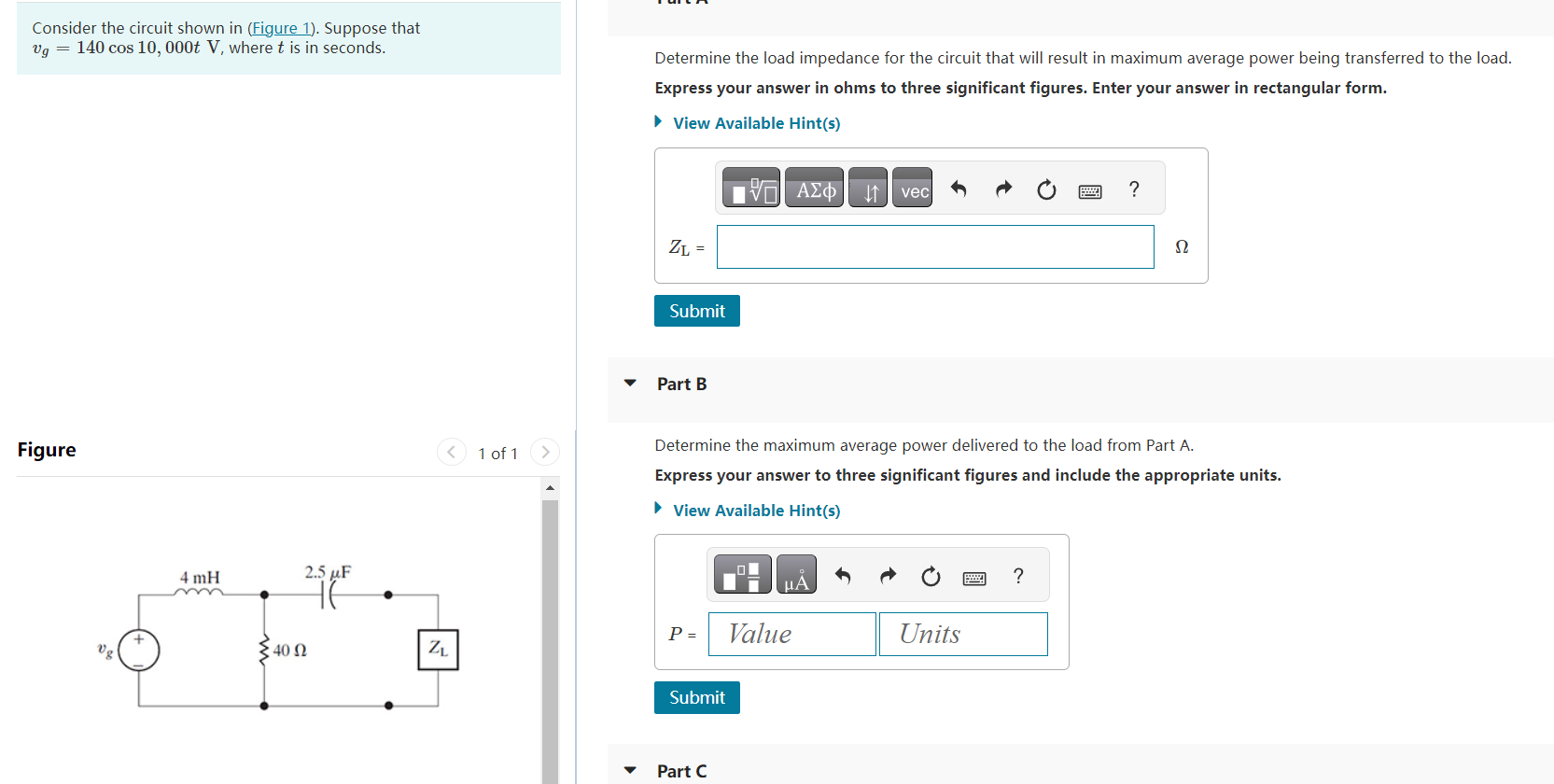[Solved]: Consider the circuit shown in (Figure 1). Suppos