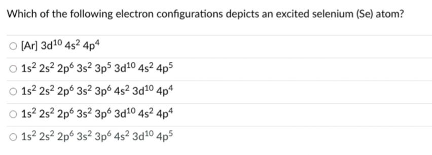 Solved Which of the following electron transitions in the | Chegg.com