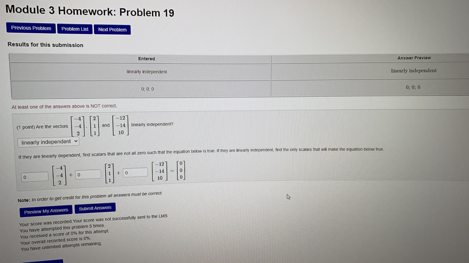 Solved Module 3 Homework Problem 8 Previous Problem Problem 