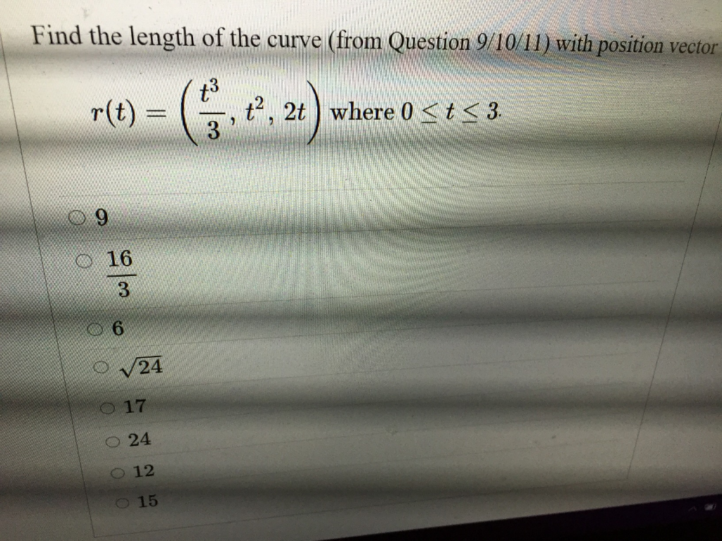 Solved consider the curve with position vector r(t) the | Chegg.com