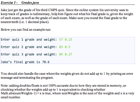 Solved Exercise I - Grades.java Jake just got the grade of | Chegg.com
