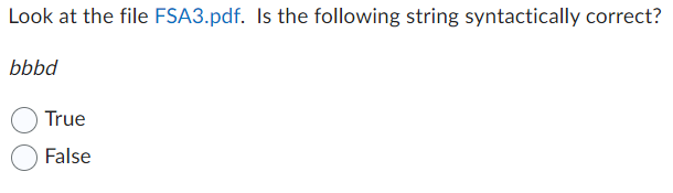 Solved Look at the file FSA3.pdf. Is the following string | Chegg.com