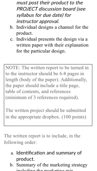 Solved Semester Project: Hypothetical Channel Design Project | Chegg.com