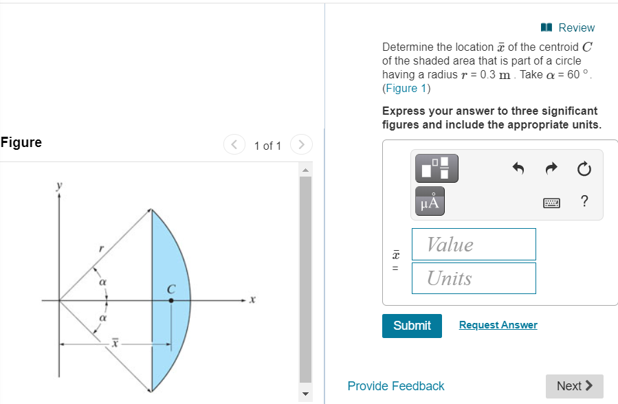 Solved Review Determine the location of the centroid C of | Chegg.com