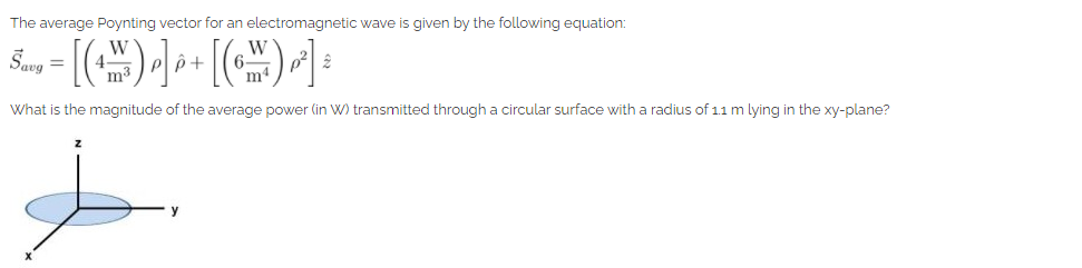 Solved The average Poynting vector for an electromagnetic | Chegg.com