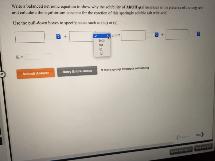 Solved Write a balanced net ionic equation to show why the | Chegg.com