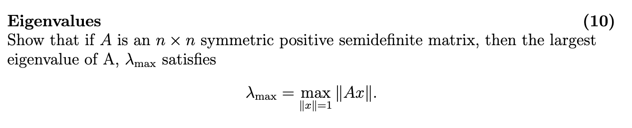 Solved Eigenvalues (10) Show that if A is an n×n symmetric | Chegg.com