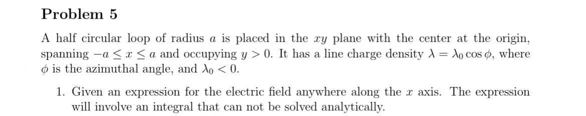 Solved Problem 5 A half circular loop of radius a is placed | Chegg.com