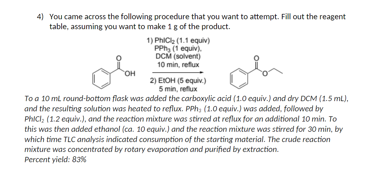 Solved 4) You came across the following procedure that you | Chegg.com